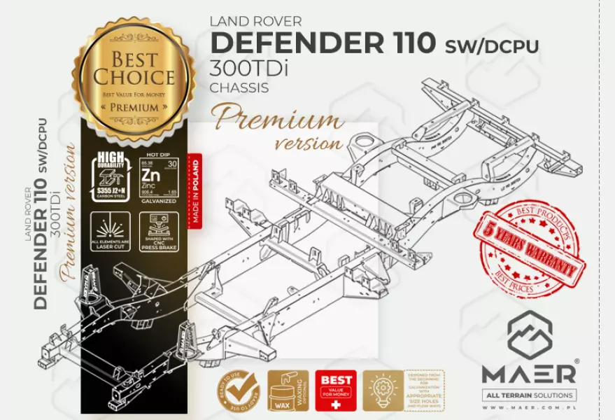 Land Rover DEFENDER 110 300TDi SW/DCPU chassis - PREMIUM