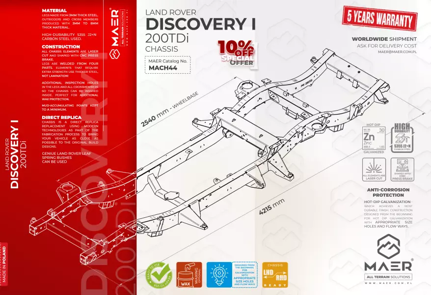 Land Rover DISCOVERY I 200TDi chassis