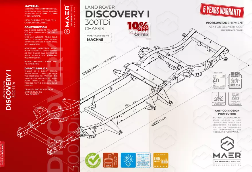 Land Rover DISCOVERY I 300TDi chassis