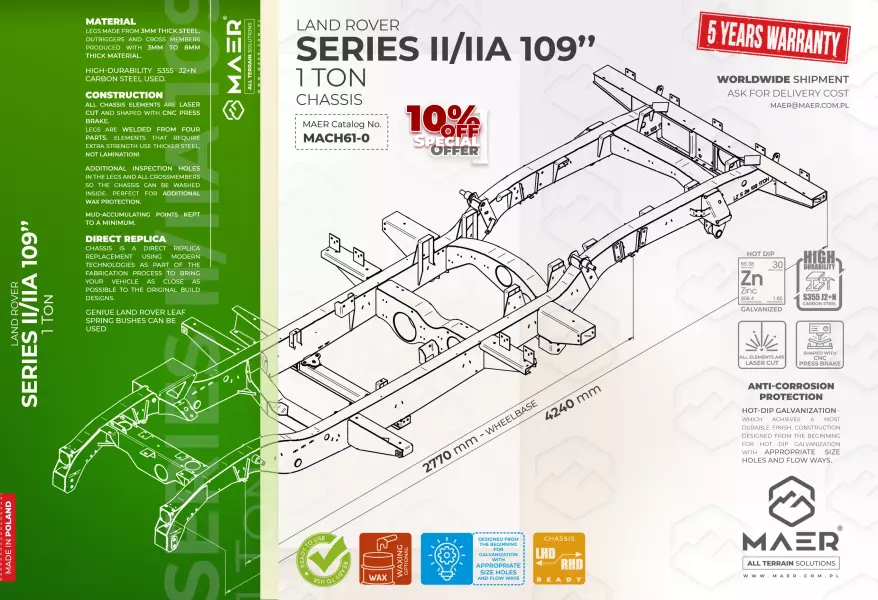 Land Rover SERIES II/IIA 109 1 TON chassis