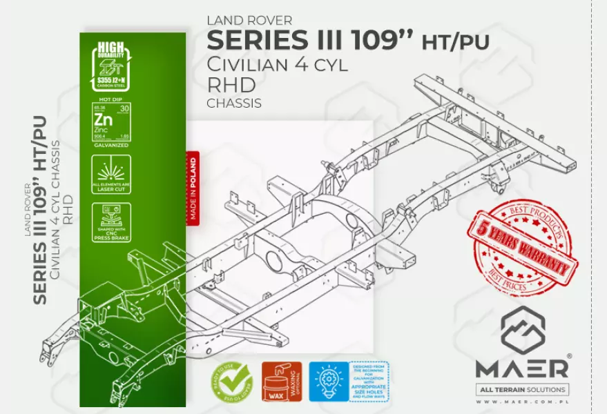 Land Rover SERIES III 109 HT 4cyl civilian RHD chassis